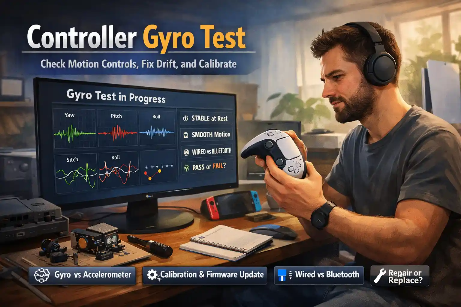 Controller Gyro Test: Fix Drift & Calibrate Motion Controls