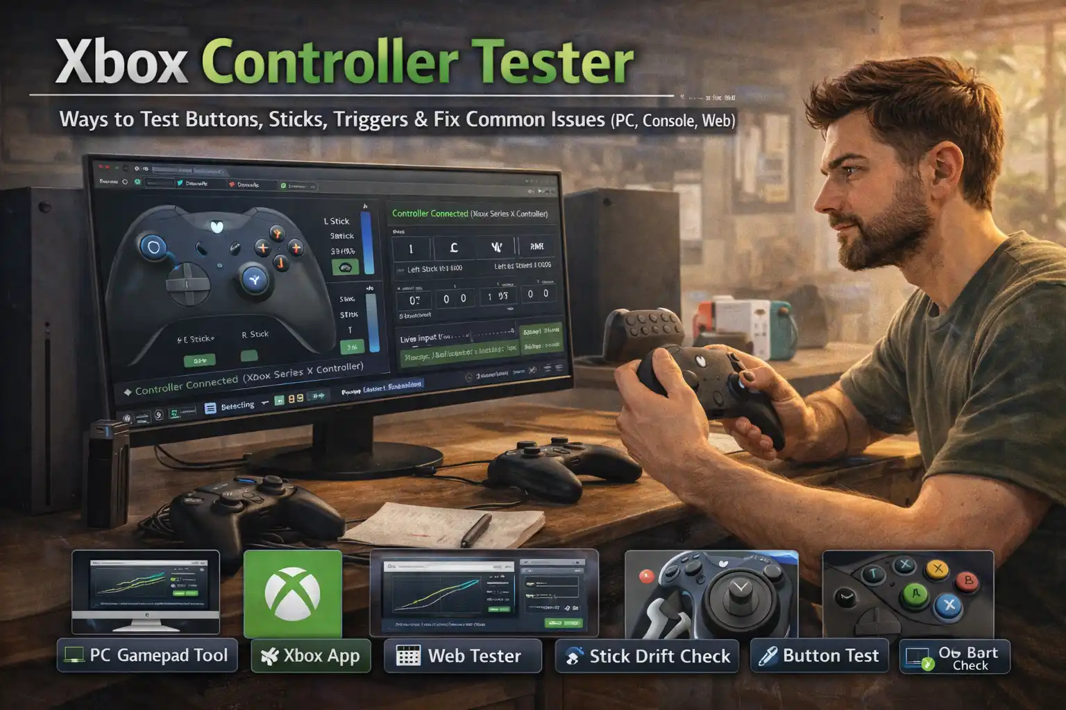 Xbox Controller Test: Check Buttons, Sticks & Triggers